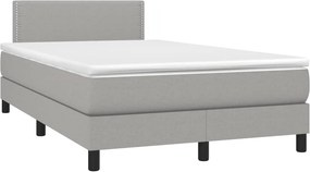 Box spring postel s matrací a LED světle šedá 120x190 cm textil 3270032