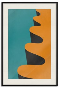 Plakát Oranžová vlna - oranžový vlnící se vzor v abstraktním stylu
