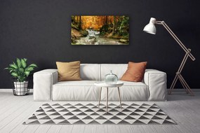 Obraz na plátně Vodopád Les Příroda 125x50 cm
