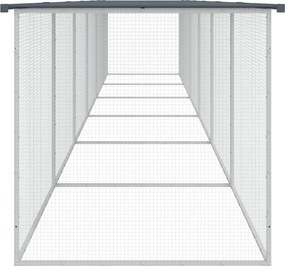 Klec pro kuřata se střechou antracitová 603 x 98 x 90 cm ocel 3189051