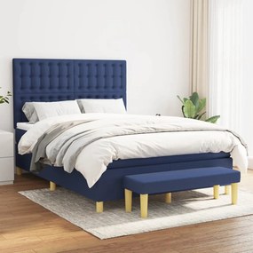 Box spring postel s matrací modrá 140x200 cm textil 3137483