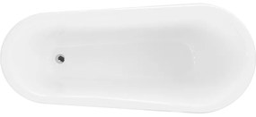 Mexen Retro volně stojící vana 170 x 75 cm, Bílá/Černá, Chromované nožky - 53251707575-00