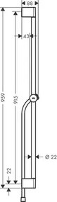 Hansgrohe Unica - Sprchová tyč Pulsify 95 cm se sprchovou hadicí chrom