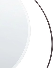 Nástěnné kovové zrcadlo ø 50 cm černé AGDE Beliani
