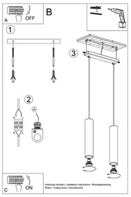 Závěsné svítidlo Lagos, 2x béžové kovové stínítko