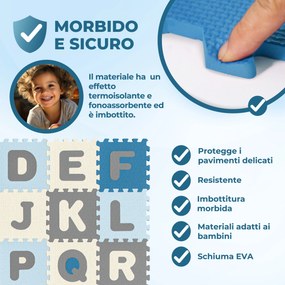 Puzzle podložka 86dílný modrá