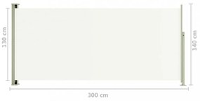 Zatahovací boční markýza 140x300 cm Dekorhome Krémová