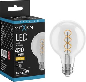 Mexen Vintis, LED filamentová žárovka E27, G80, 4 W, teplá bílá 2700K, čirá, L165-E27-0427-00