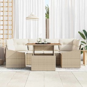 Sada zahradních pohovek 7 ks Béžová a krémová 3349791