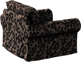 Potah na křeslo IKEA Ektorp barva hnědá látka pletený vzor, vzorované
