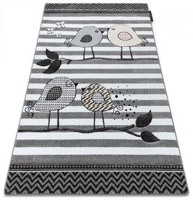 Dywany Łuszczów, Dětský kusový koberec Petit C549 Birds grey, 120x170, šedá, dětský pokoj