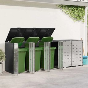 Úložný box na 3 popelnice Nerezová ocel Antracit 3394781