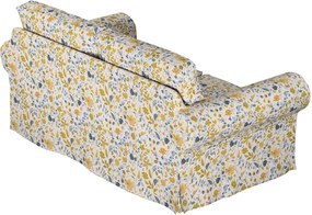 Potah na pohovku IKEA Ektorp 2-místná rozkládací  NOVÝ MODEL 2012 barva žlutá látka pletený vzor, vzorované