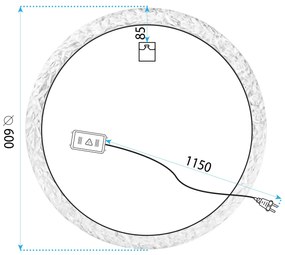 Tutumi Tutumi, LED křišťálové zrcadlo 60cm, model 107, HOM-02700
