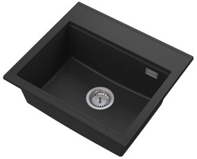 Gamma Modern 5055, 1-komorový granitový dřez 560x500x210 mm, černá, GMA-ZM-55-BK