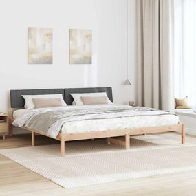 Rám postele s čelo hnědá a tmavě šedá 200 x 200 cm 3394349