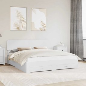 Rám postele se zásuvkou Bílá 180 x 200 cm Kompozitní dřevo 3412339