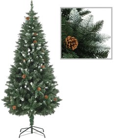 Umělý vánoční stromek se šiškami a bílými třpytkami 180 cm,  284318 HangarStore.cz