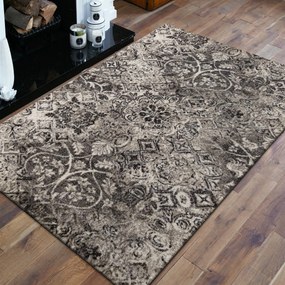 DY Šedý moderní koberec s geometrickým vzorem Panamero 08 N Rozměr: 60x100 cm