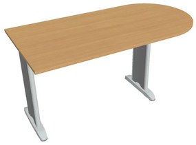 Stůl jednací oblouk 160 cm - Hobis Flex FP 1600 1 Dekor stolové desky: buk, Barva nohou: Stříbrná