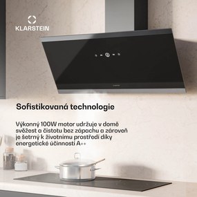 Klarstein FlashLine digestoř, A++, 524 m³/h, 3 úrovně, dotyková, tichá, LED, odsávání/recirkulace, 100 W
