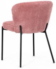 Židle jídelní růžová látka černé kovové nohy CT-W1077 PINK2