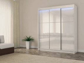 Luxusní šatní skříň 180 cm Gabriela Barva: Sonoma / Bílá, Zrcadlo: Ano