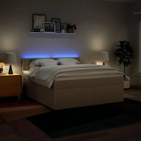 Box spring postel s matrací krémová 180x200 cm textil 3288286