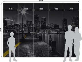 Fototapeta na zed' Noční Nábřeží Bostonu | 360 x 254 cm | DFTS1317