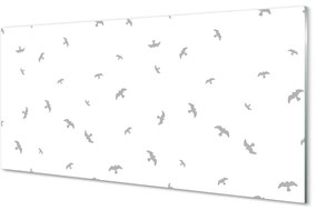 Obraz na skle šedé ptáků 120x60 cm