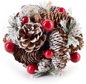 Vánoční závěsná kulová dekorace SANTA LILA 12 cm přírodní