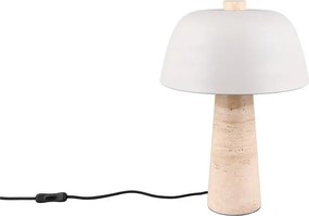 Bílá/béžová stolní lampa s kovovým stínidlem (výška 41 cm) Timba – Trio Select