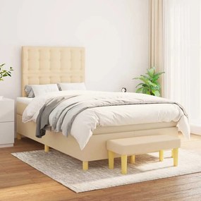 Box spring postel s matrací krémová 120x190 cm textil 3270437