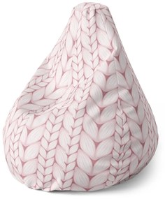 Sablio Sedací vak Pear Starorůžové pletení - 70 x 70 x 95 cm