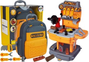 LEAN Toys Sada nářadí v batohu „Dílna“ – oranžovo-šedá