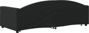 Válenda s přistýlkou a zásuvkami černá 90 x 200 cm textil 3197226