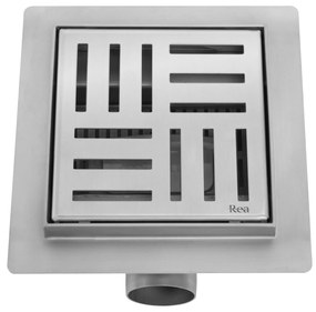 Rea, Odtokový žlab REA CROSS 120x120 Nickel Brush, REA-G6200