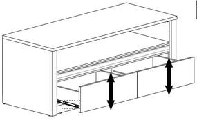 MONTANA d | TV stolek RTV | 130 cm | lefkas