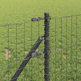Zabudovaný plotový sloupek 52 ks Šedá Práškově lakovaná ocel 3350134