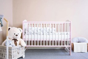 NEW BABY Dětská postýlka New Baby Elsa 120 x 60 cm bílo-růžová