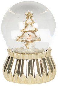Malé zlaté sněžítko se sněhulákem – Ø 4*6 cm