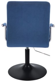 LuxuryForm Židle VERONA VELUR na černém talíři - modrá