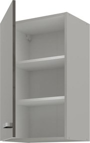 GREY gr | horní skříňka 45 G-72 1F policová | 45 cm | světle šedá/tmavě šedá lesk