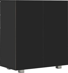 Příborník černý s vysokým leskem 71x35x80 cm kompozitní dřevo 283716
