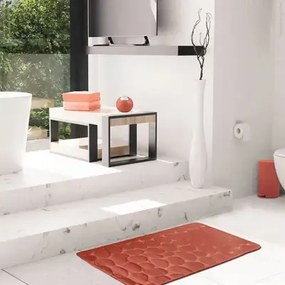 MSV PEBBLES koupelnová předložka 40 x 60 cm terakota / PU pěna / proti