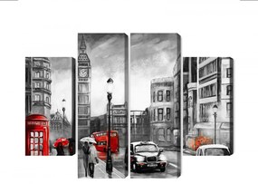 Vícedílný obraz Pohled Na Londýnské Ulice Nedostatek Nedostatek Plátno Canvas 120x90