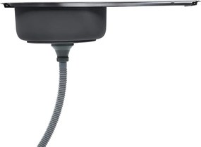 Kuchyňský dřez se sítkem a sifonem nerezová ocel 145073