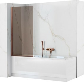 Rea Elegant, vanová zástěna s pevným křídlem 70x140 cm, měděná matná, REA-W5694