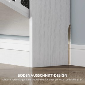 HOMCOM Skříň na boty se 3 dvířky, Botník, Skříň na obuv pro 9-12 párů bot 80 x 17 x 108 cm, Bílá