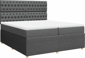 Box spring postel s matrací tmavě šedá 200x200 cm textil 3294471